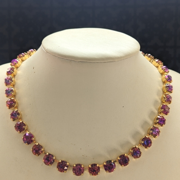 Handmade | Jewelry | Fuschia Violet Volcano Crystal Necklace In 4k Gold ...